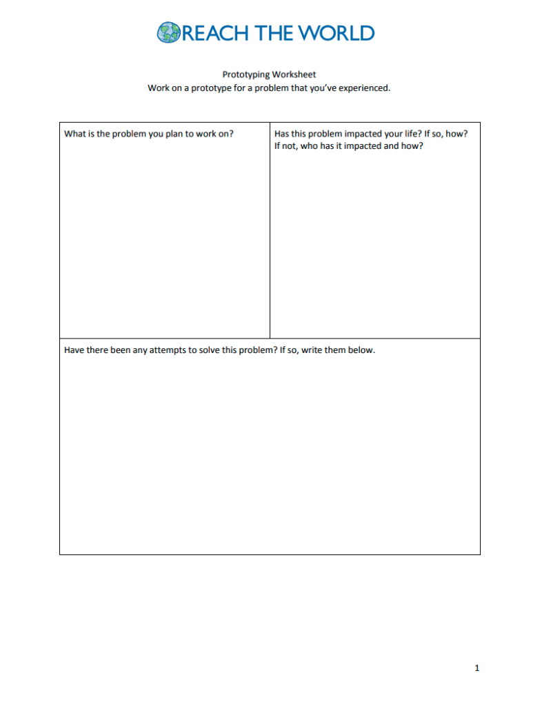 Design-Based Thinking - Prototyping Worksheet - Share the Endurance22 ...