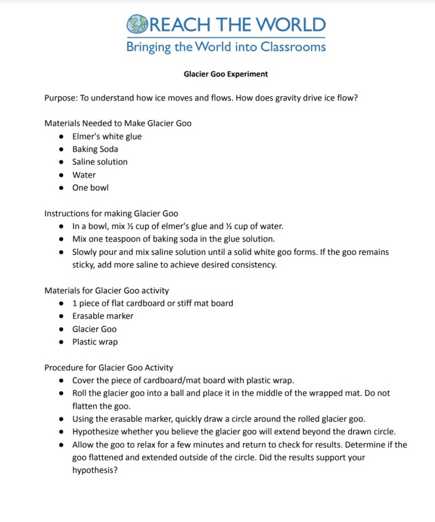 Glacier Goo Science Experiment - Share the Endurance22 Expedition to ...